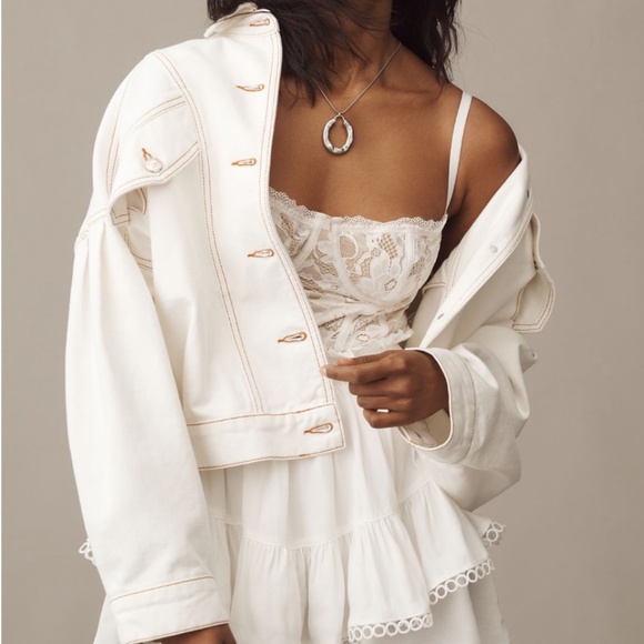 FARM Rio | Jackets & Coats | Farm Rio X Anthropologie Off White Mini ...